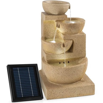 Solar water feature -4 bowl cascade / solar powered water feature ...